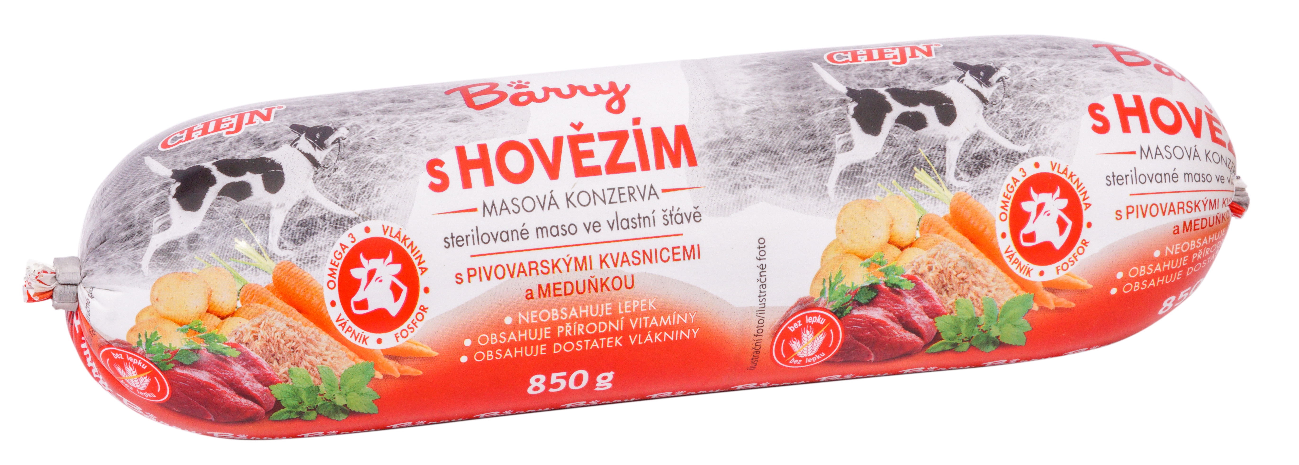 CHEJN BARRY s hovězím, mrkví, pivovarskými kvasnicemi a meduňkou 850 g ...